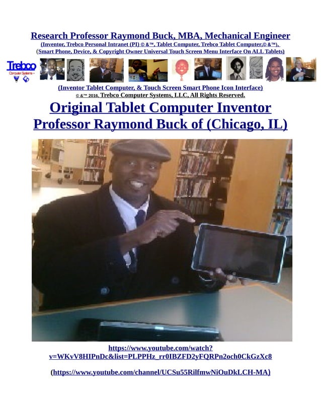 Research Professor Raymond Buck (Inventor, Tablet Computer) | PDF
