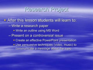 Research Project | PPT