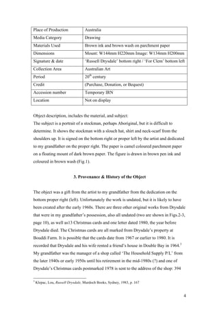Object Report for Managing Collections & Heritage Sites Unit (MMHS ...