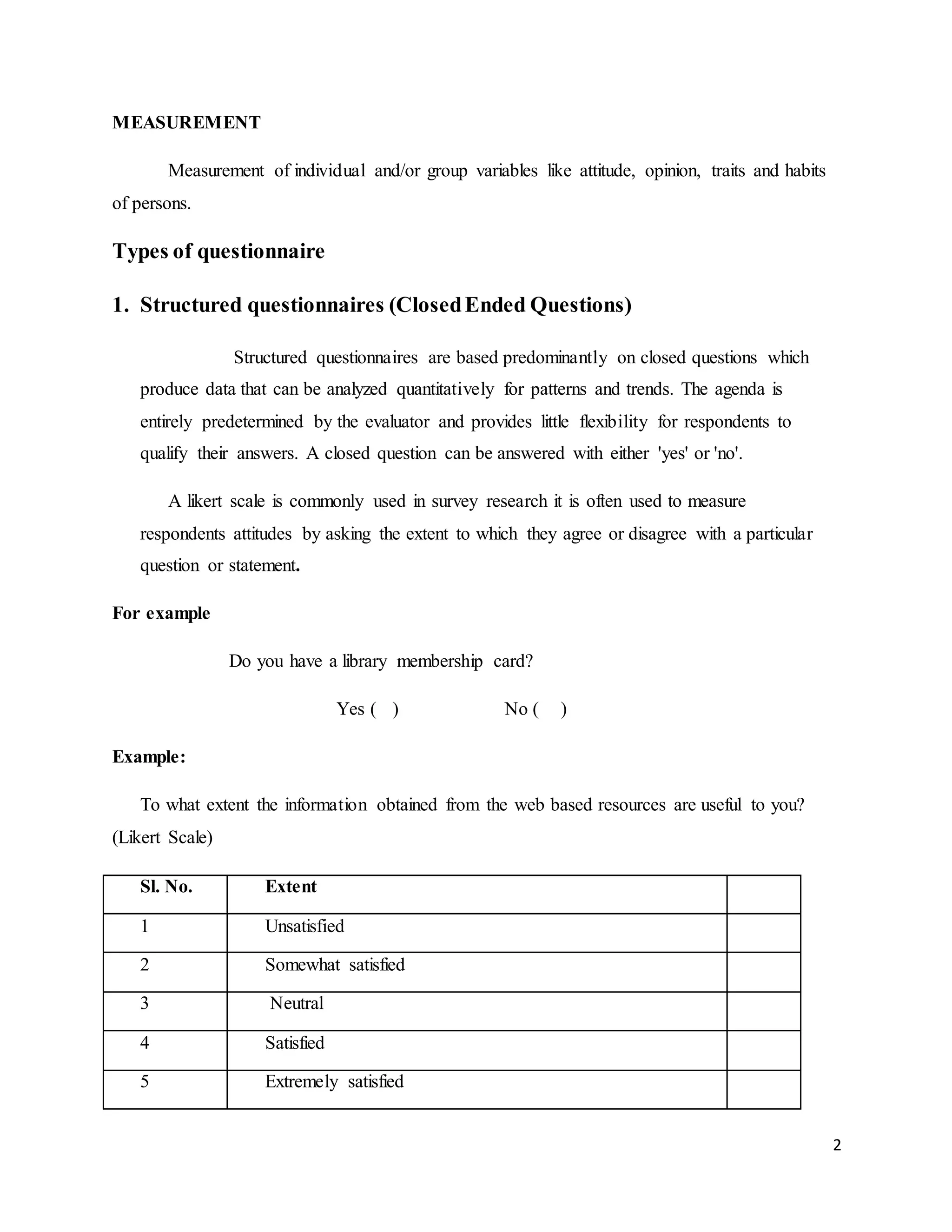 Questionnaire, interview, observation and rating scale | DOCX