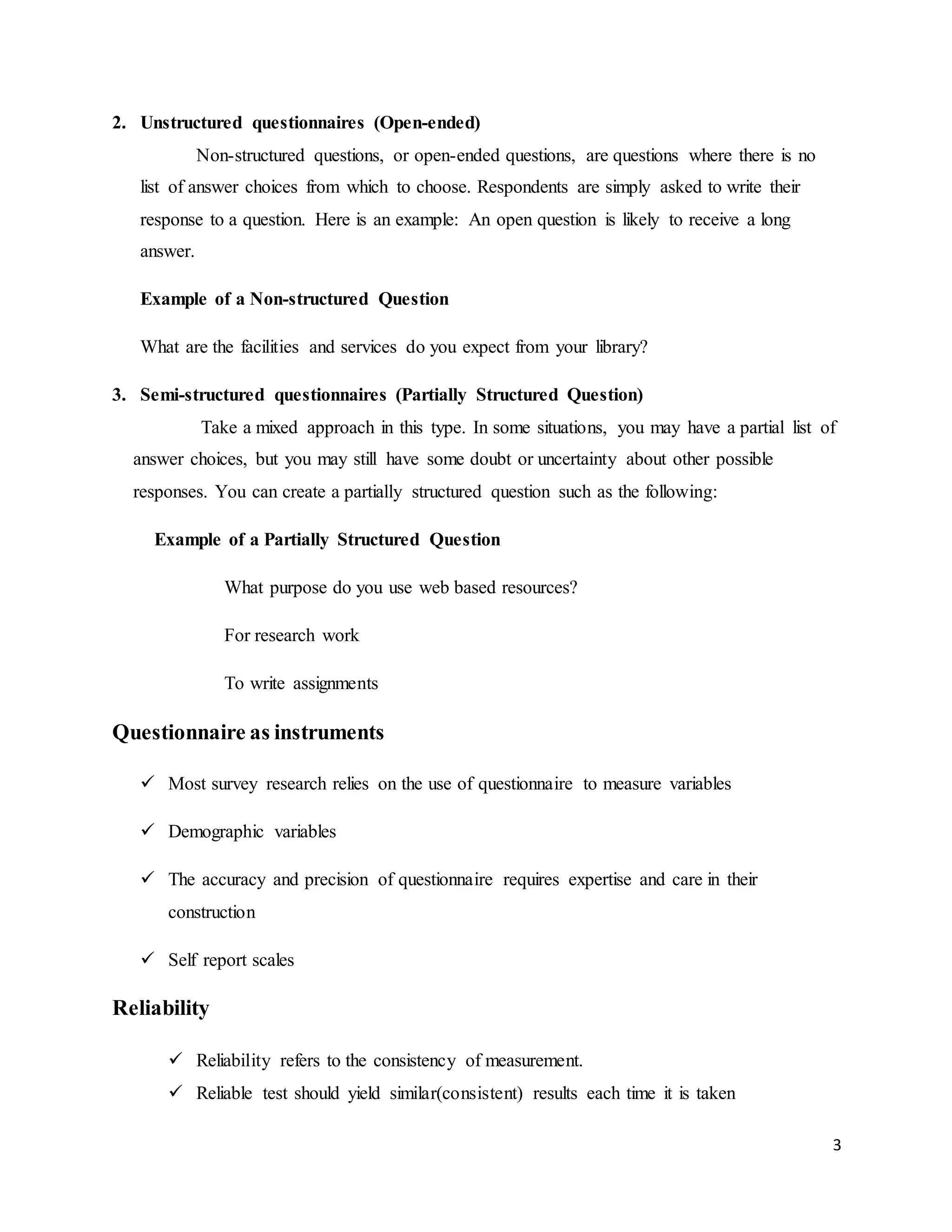Questionnaire, interview, observation and rating scale | DOCX