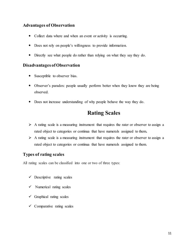 Questionnaire, interview, observation and rating scale | DOCX