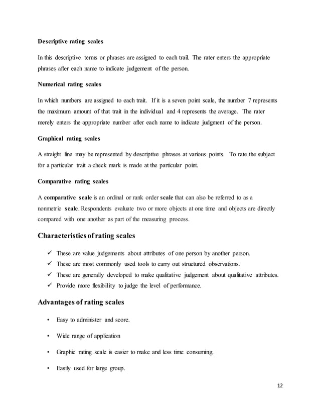 Questionnaire, interview, observation and rating scale | DOCX