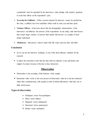 Questionnaire, interview, observation and rating scale | DOCX