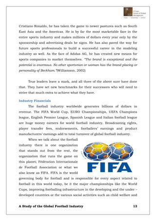 Research project - The Global Football Industry | DOCX