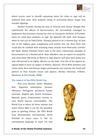 Research project - The Global Football Industry | DOCX