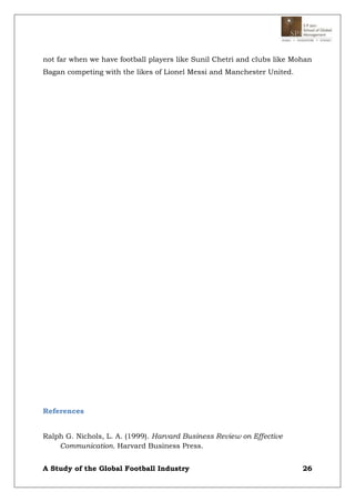 Research project - The Global Football Industry | DOCX