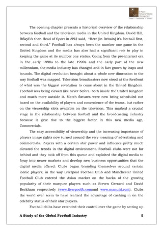 Research project - The Global Football Industry | DOCX