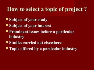 Research project for m. com. students by Dr. Shitole | PPT | Free Download