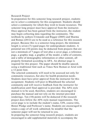 Research Project In preparation for this semester long research pr.docx