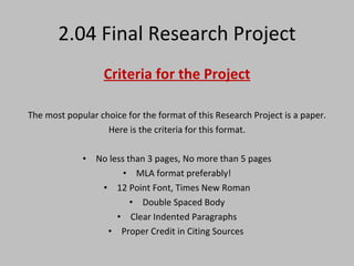 Research project Overview | PPT