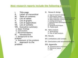 Research project report | PPTX