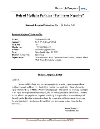 Research proposal | PDF