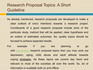 Research proposal | Guidelines to make you research paper effective | PPTX