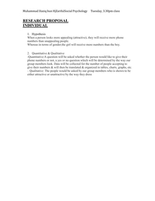 Psychology Research Proposal | DOCX