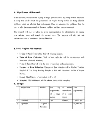 Research proposal | DOCX | Healthcare Industry | Industries