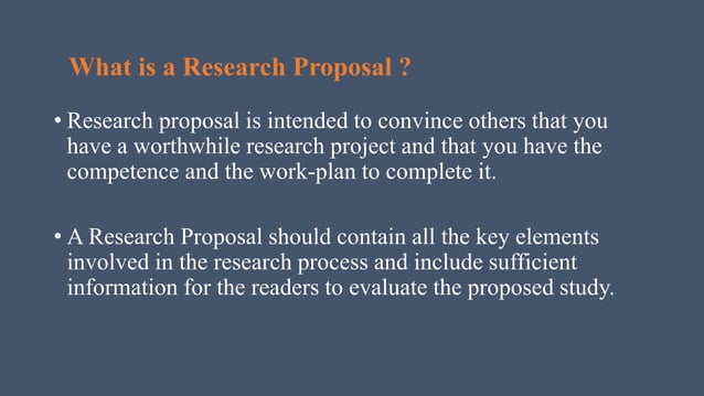 Research proposal in research methodology