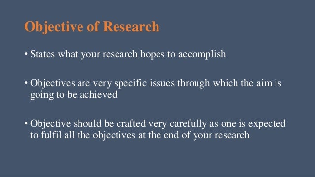 Aim of research proposal