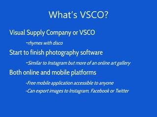 VSCO: A Millennial's Virtual Gallery Usability Research Proposal | PDF