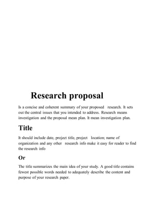 Research proposal | DOCX