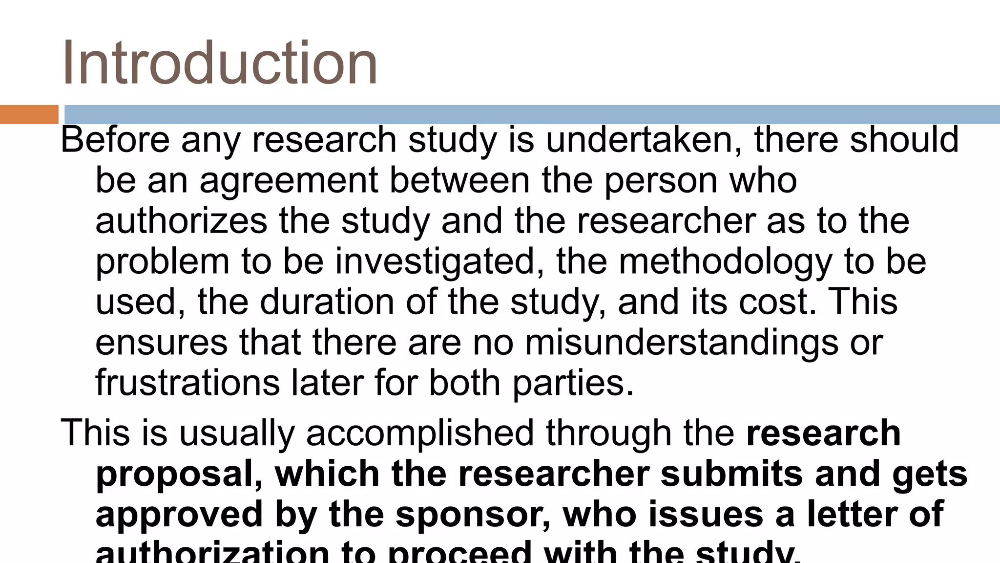 Research proposal - Meaning, Contents and Purpose | PPTX