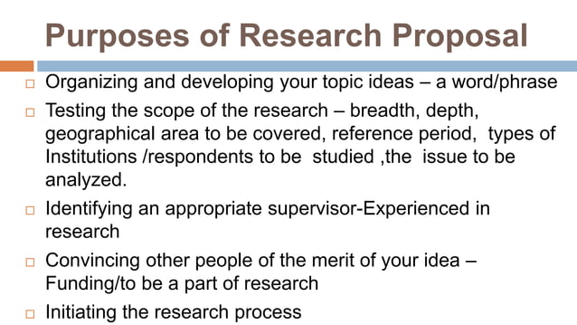 Research proposal - Meaning, Contents and Purpose | PPTX | Educational ...
