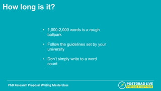Writing a PhD Research Proposal | PPTX