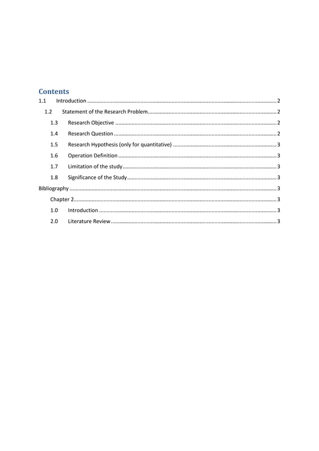 Research proposal chapter one | PDF