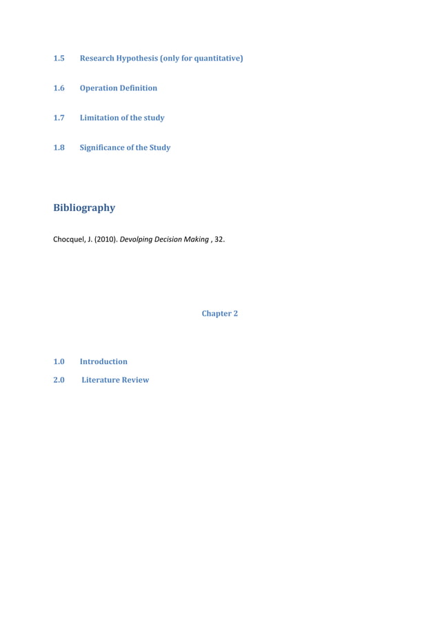 Research proposal chapter one | PDF