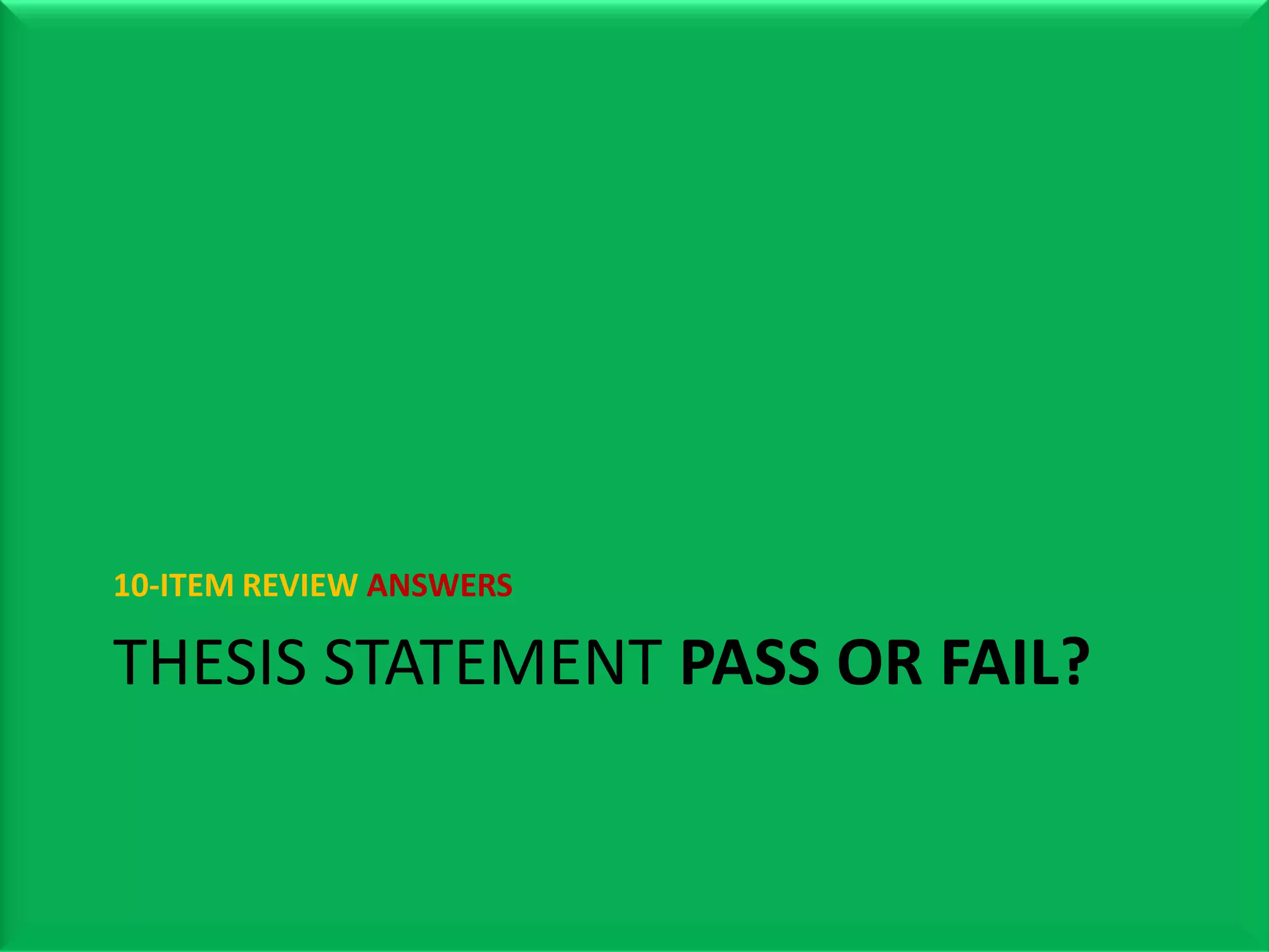 Research Proposal 3 - The Three-Part Thesis Statement | PPT