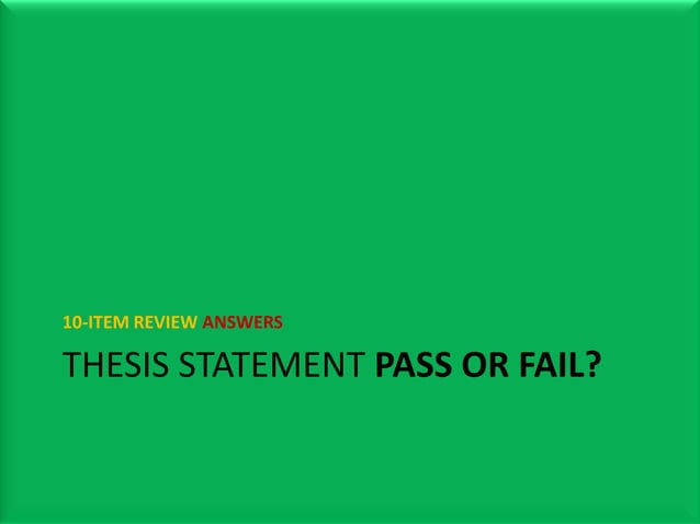 Research Proposal 3 - The Three-Part Thesis Statement | PPSX