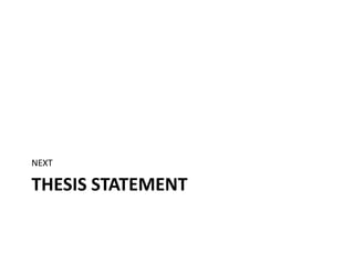 Research Proposal 4 - Sample Thesis Statement and Proposal Summary | PPSX