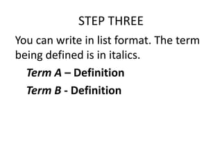Research Proposal 6 - How to Write the Definitions of Terms | PPSX