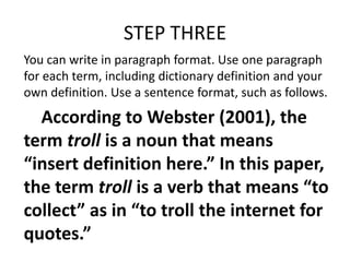 Research Proposal 6 - How to Write the Definitions of Terms | PPSX