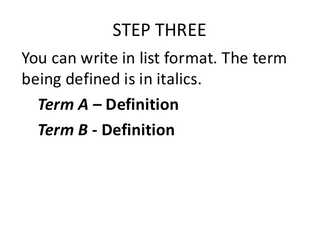 Research Proposal 6 - How to Write the Definitions of Terms