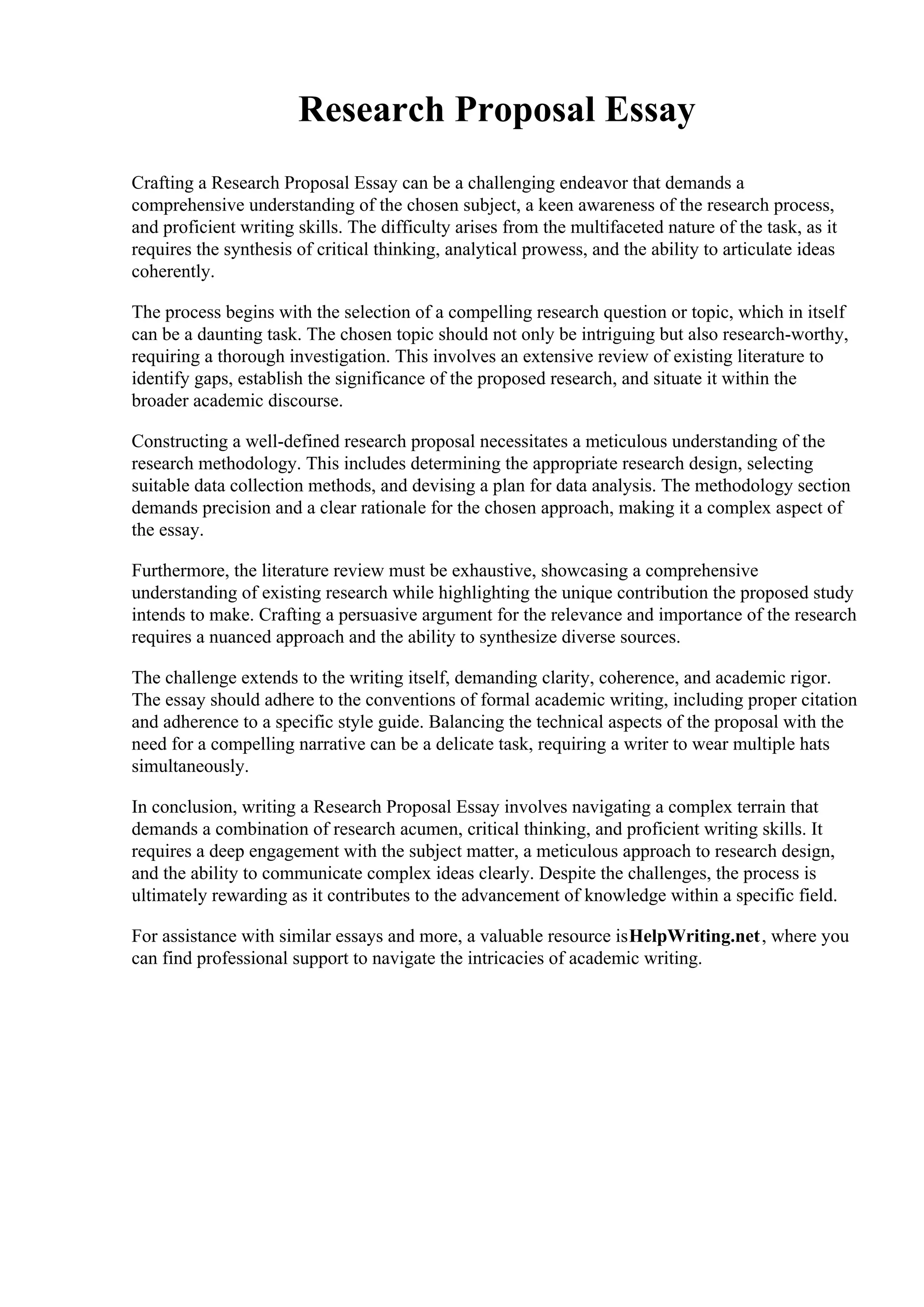 Research Proposal Essay. Midland University | PDF | Homework and Study ...