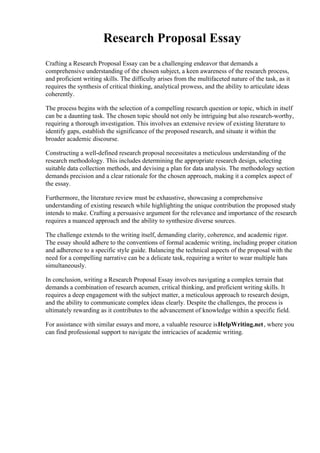 Research Proposal Essay. Midland University | PDF