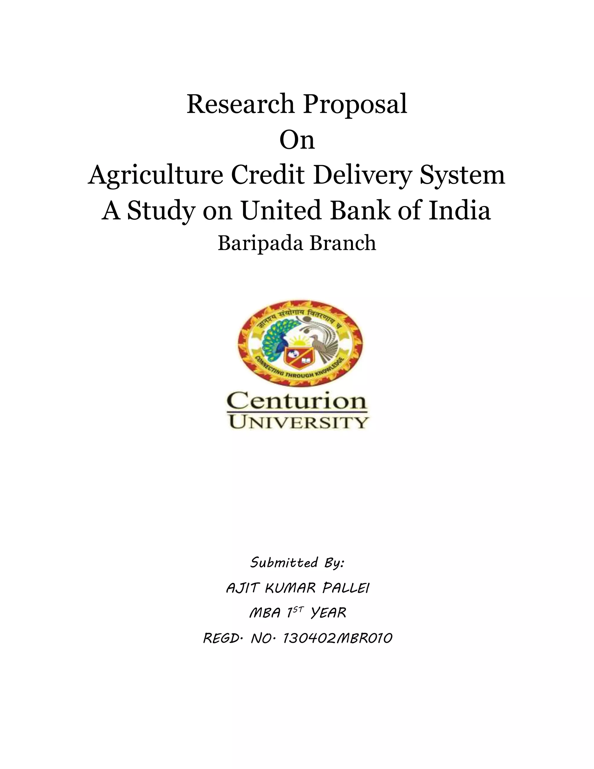 United Bank of India - Research proposal | DOCX
