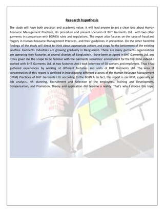 "Research proposal on“Human resource management practice in the RMG ...