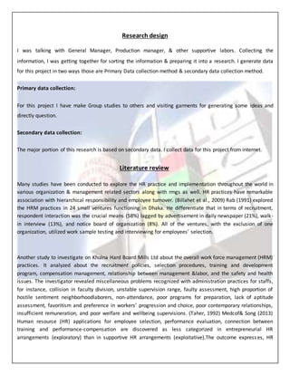 "Research proposal on“Human resource management practice in the RMG ...