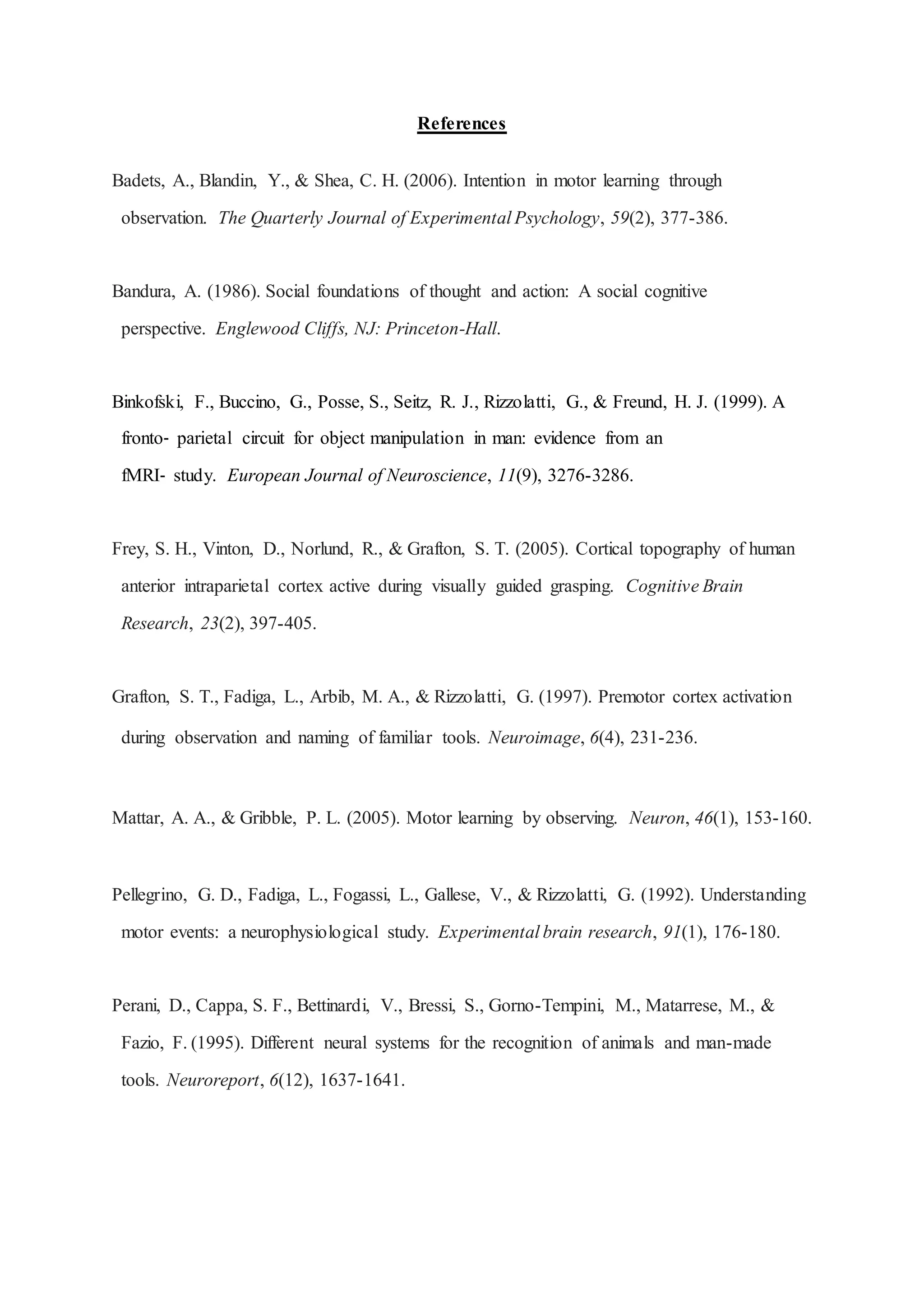 Research proposal: Observational Learning and Brain Activity Using fMRI | DOCX