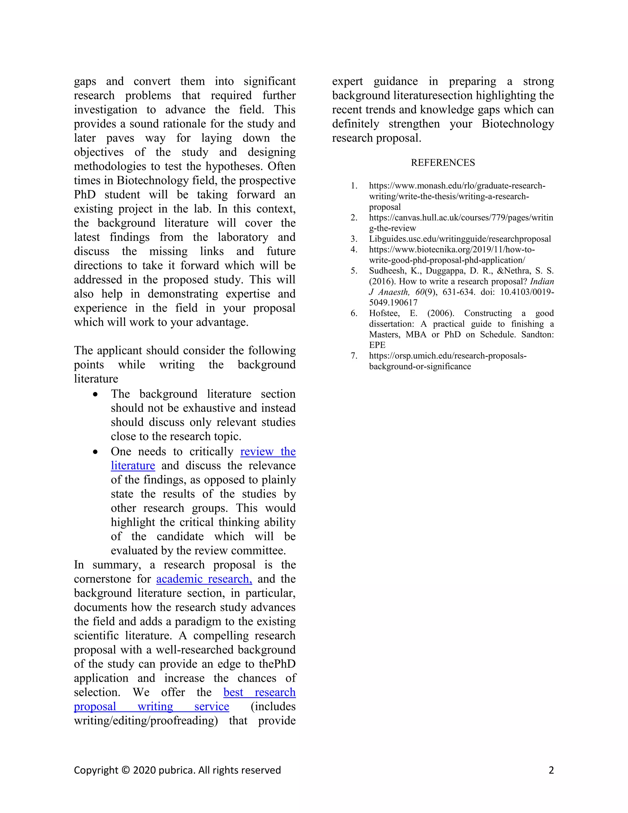 Research proposal for ph d application biotechnology background ...