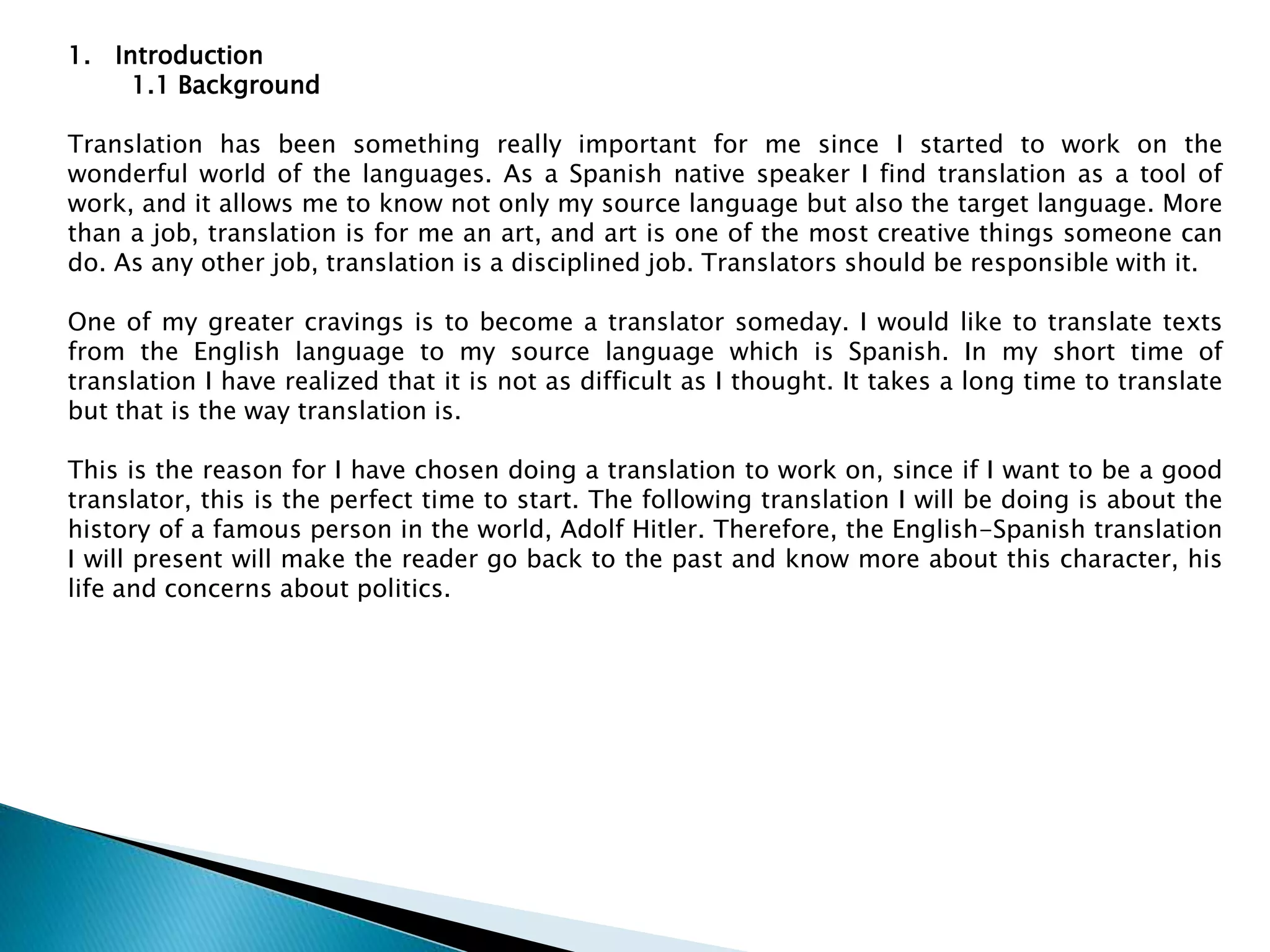 Research proposal for translation | PPT