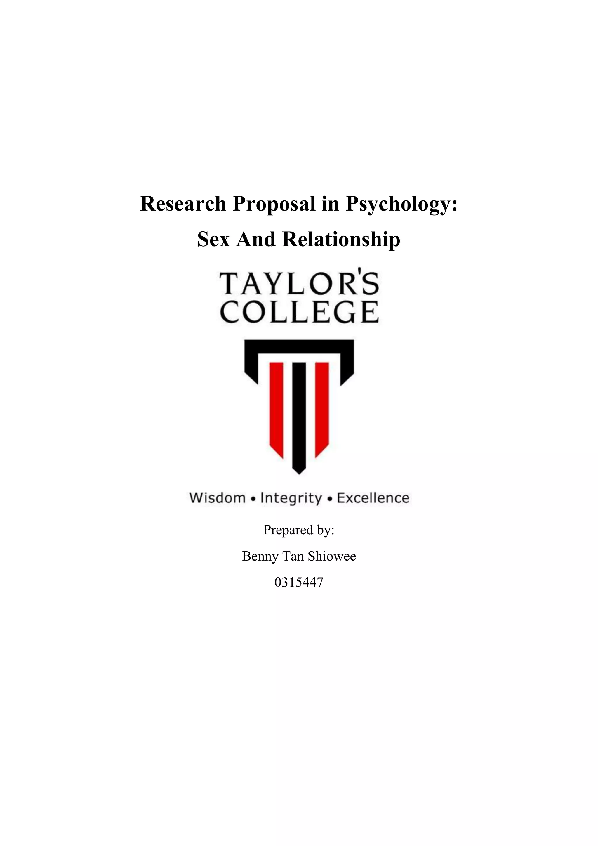 Psychology Research Proposal | PDF