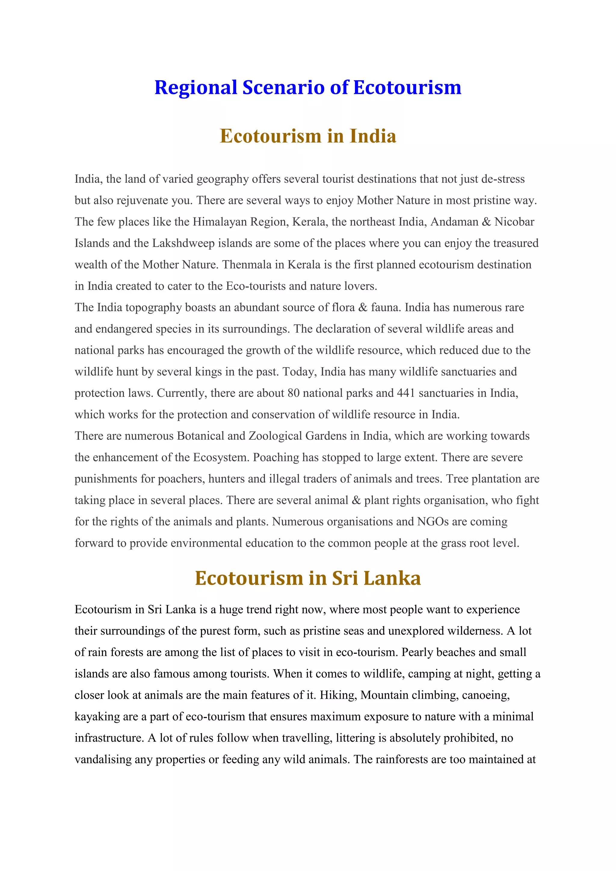 Research proposal on ecotourism | PDF