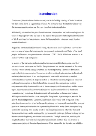 Research proposal on ecotourism | PDF