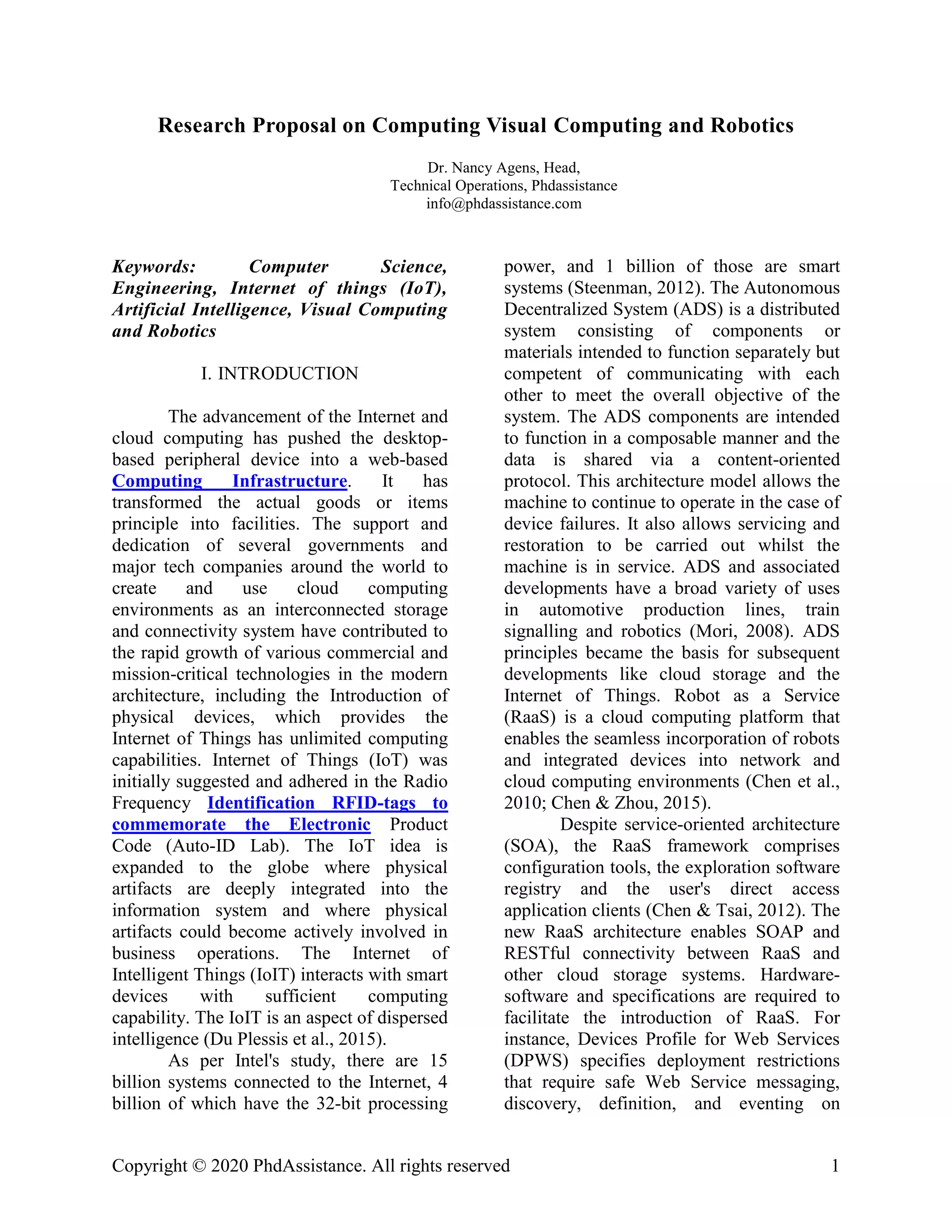 Research Proposal on Visual Computing and Robotics | PhD Research ...