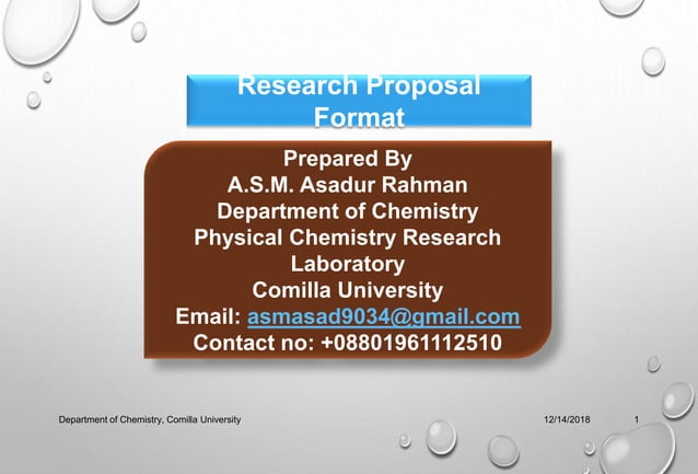 How to write a Research proposal ppt | PPTX | Chemistry | Science