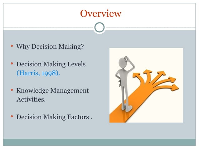 Decision Making framework supported by KM activities | PPT