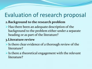 Research proposal presentation | PPTX